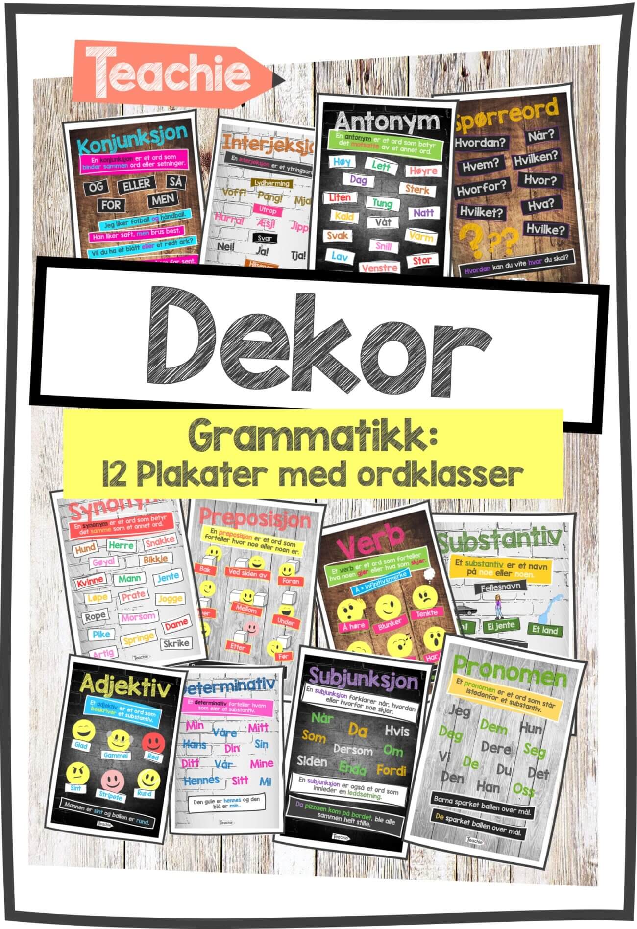 Plakater ordklasser - Teachie